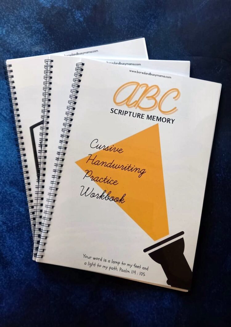 Cursive Handwriting Practice Workbook: ABC Scripture Memory - Bored and ...